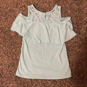 Shirts & Tops | Teal Shoulder Less Top | Poshmark